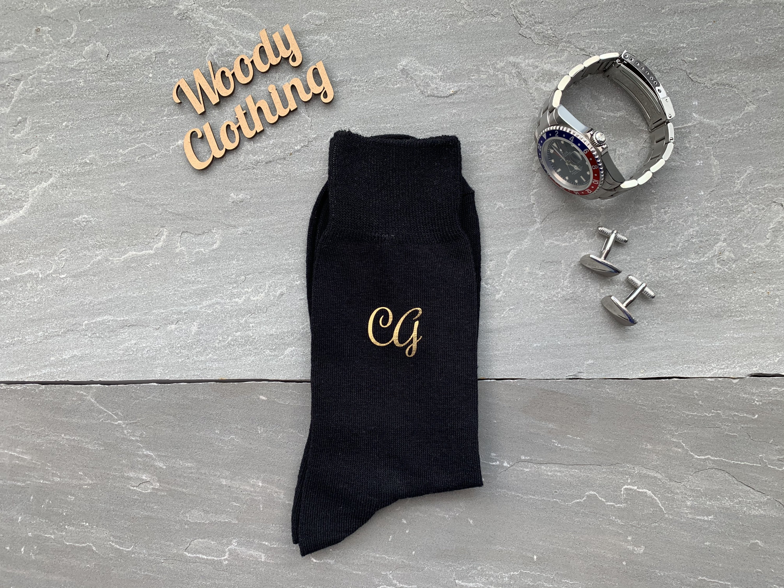 Groomsmen Initial Monogram Socks - Etsy UK