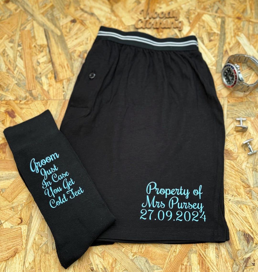 Personalized Groom Boxers and Socks, Wedding Gift Set - Etsy