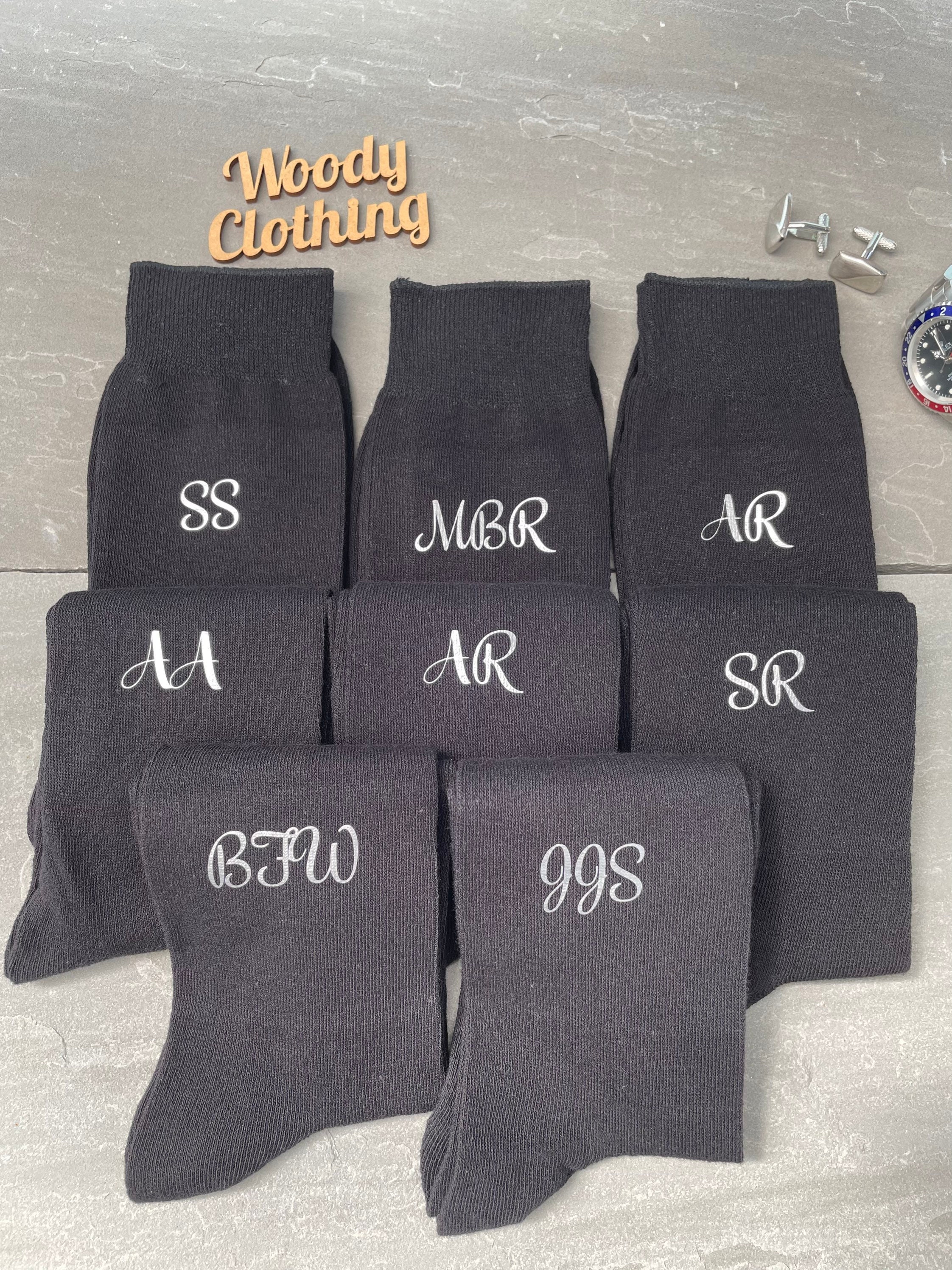 Groomsmen Initial Monogram Socks - Etsy UK