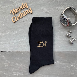 Groomsmen Initial Monogram Socks - Etsy UK