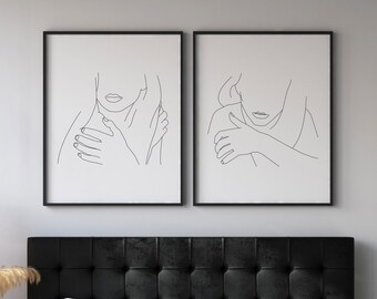 Abstract Woman Body Painting Minimalist Art Line Drawing - Etsy