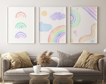 Pastel Rainbow Wall Art - Etsy