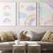 Rainbow Wall Art, Minimalist Pastel Rainbow Wall Art, Rainbow Triptych ...