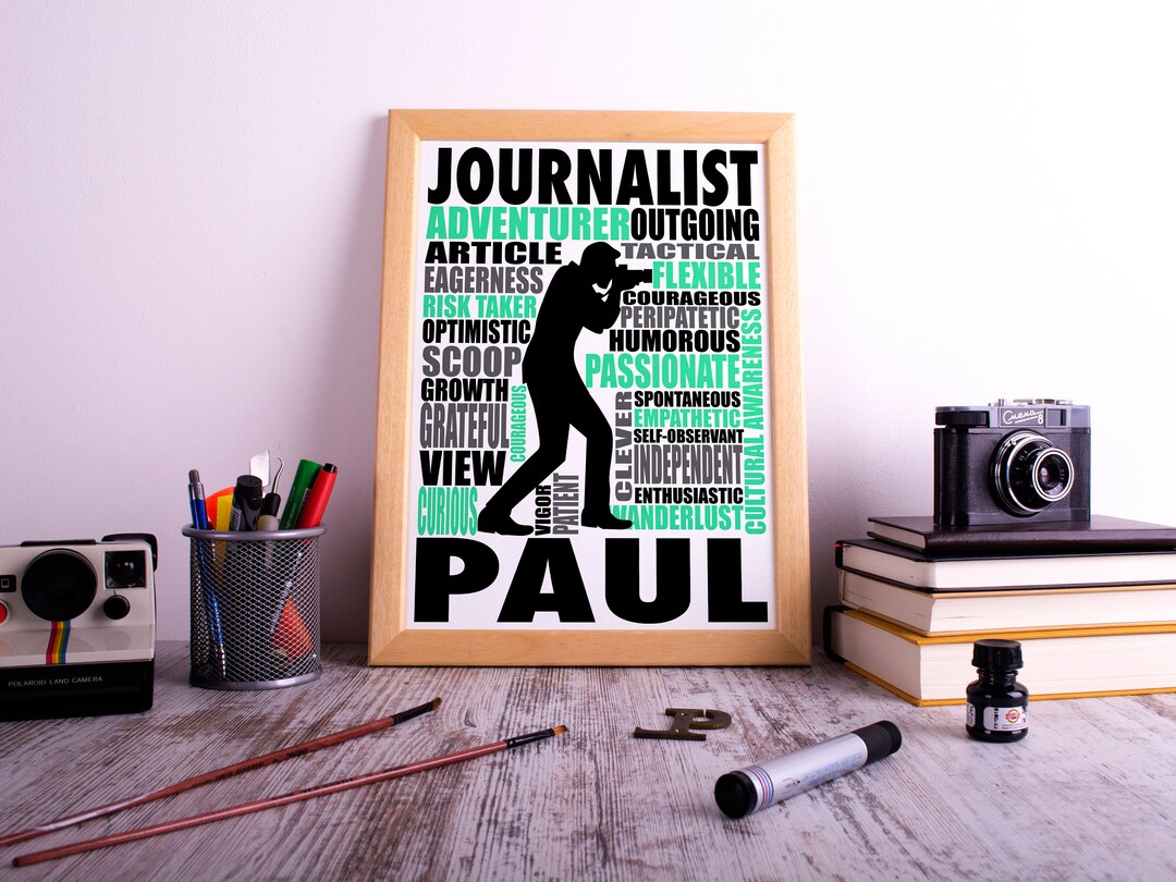 Custom Journalist Poster, Journalist Gift, Typography Art Print ...