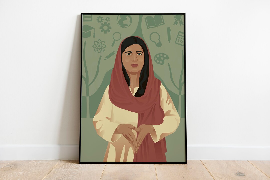 Malala Yousafzai, Malala Yousafzai Wall Art Decor, Pakistani Activist ...