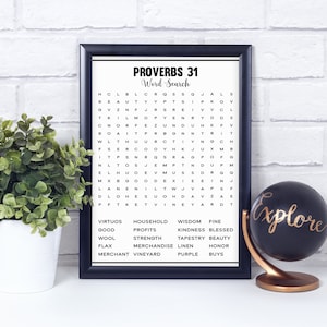 Proverbs 31 Bible Verse Crossword Puzzle Word Search Puzzle - Etsy