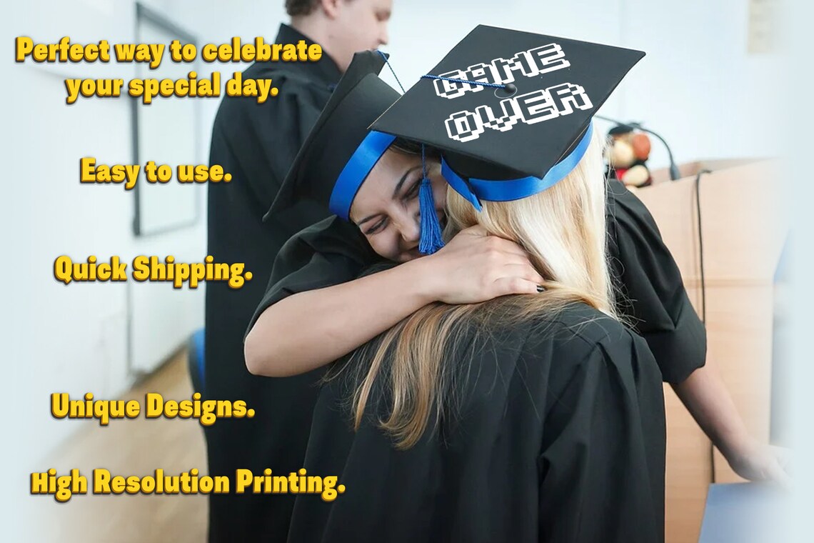 Game Over Gamer Graduation Cap Topper Grad Gift - Etsy