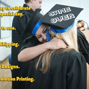 Game Over Gamer Graduation Cap Topper Sticker: Class of 2025 - Etsy