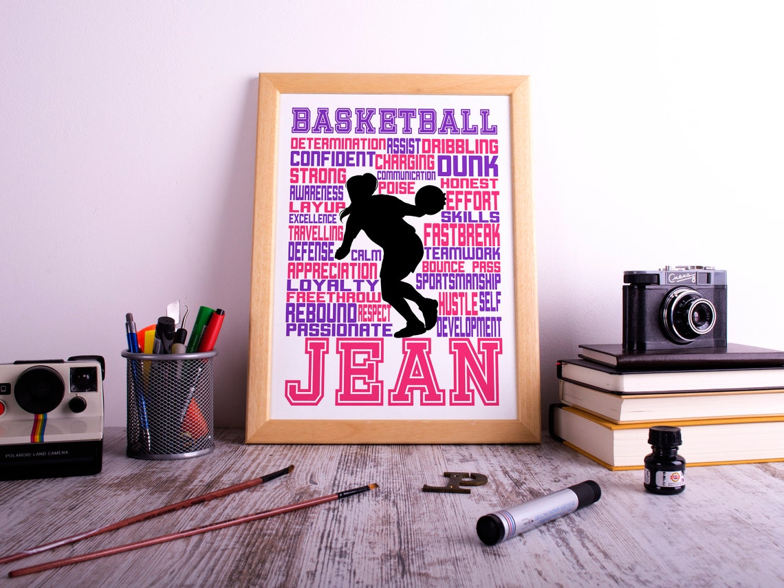 Custom Basketball Poster, Basketball Lover Gift, Typography Art Print ...