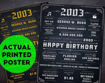 2003 Birthday Facts - Etsy