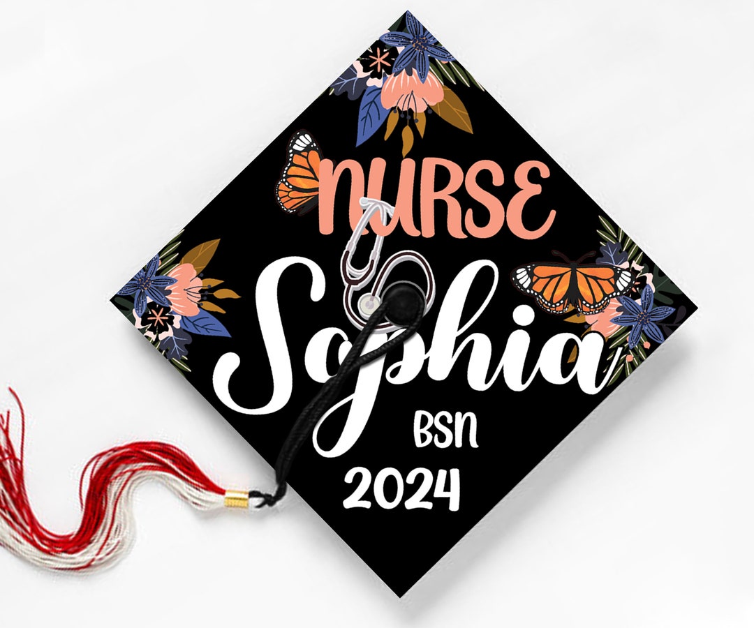 Nurse, Nursing Graduation Cap Topper, Nursing Graduates, Custom Name ...