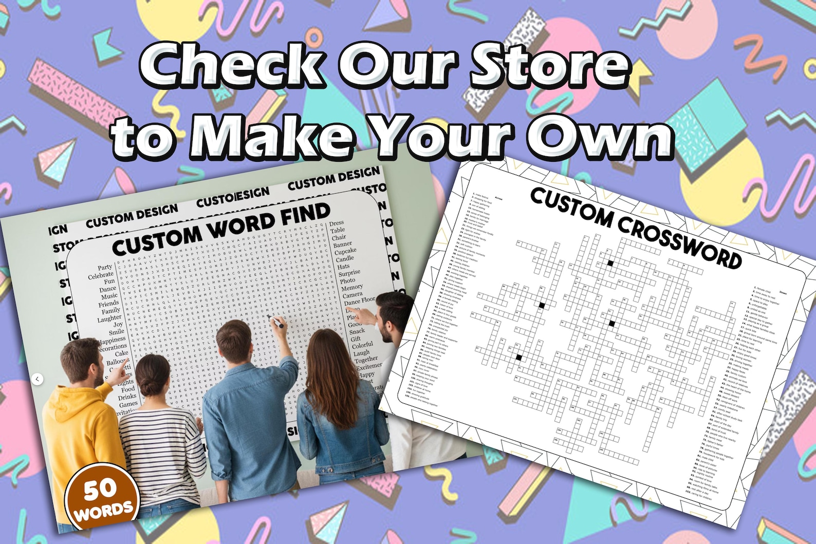 Gender Reveal Word Search Game, Giant Crossword Puzzle, Large Word Find ...