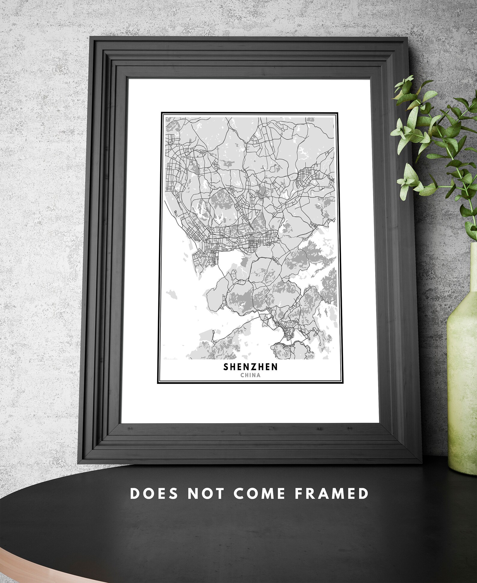 Shenzhen China Map Print Shenzhen Poster City Map Black and - Etsy