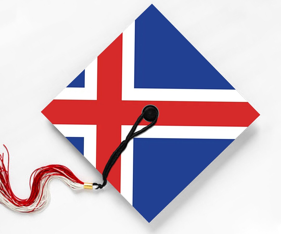 Flag of Iceland Graduation Cap Design Grad Gift Cap Topper - Etsy