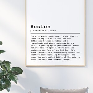 Boston Definition Print, State Quote Poster, Wall Art Decor - Etsy