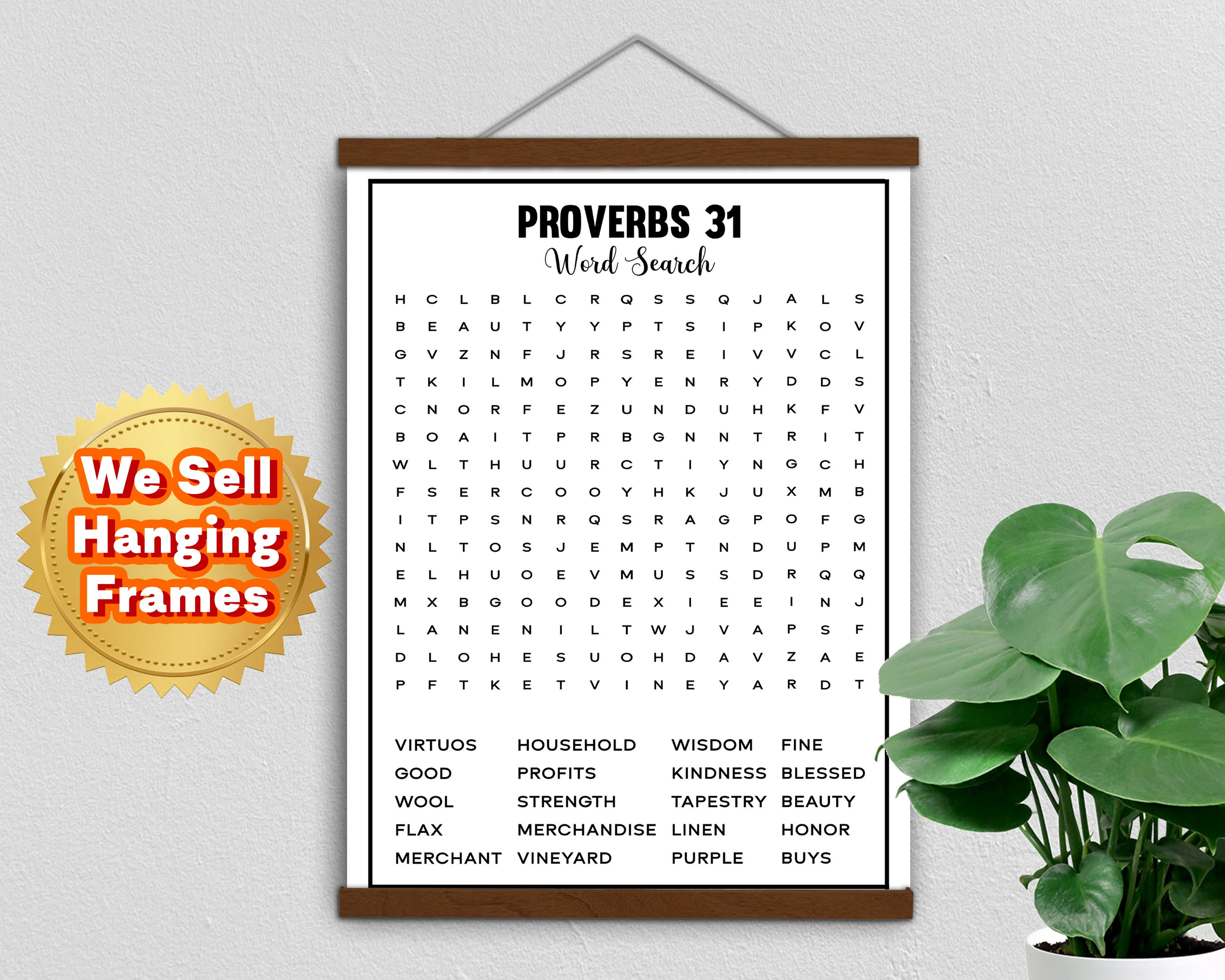 Proverbs 31 Bible Verse Crossword Puzzle Word Search Puzzle | Etsy
