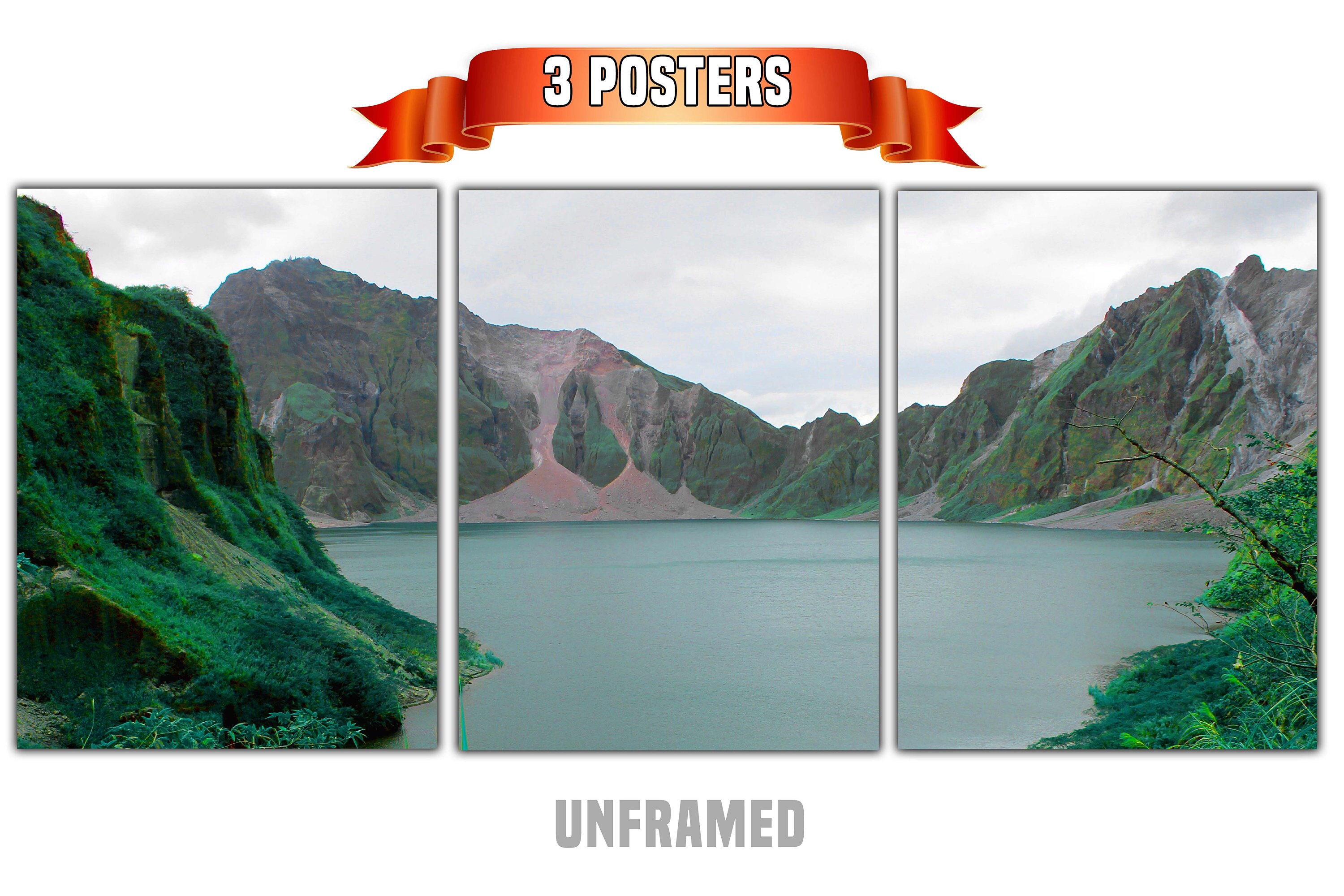 Mt. Pinatubo Wall Art Decor Giclee Philippines Mountain Set | Etsy