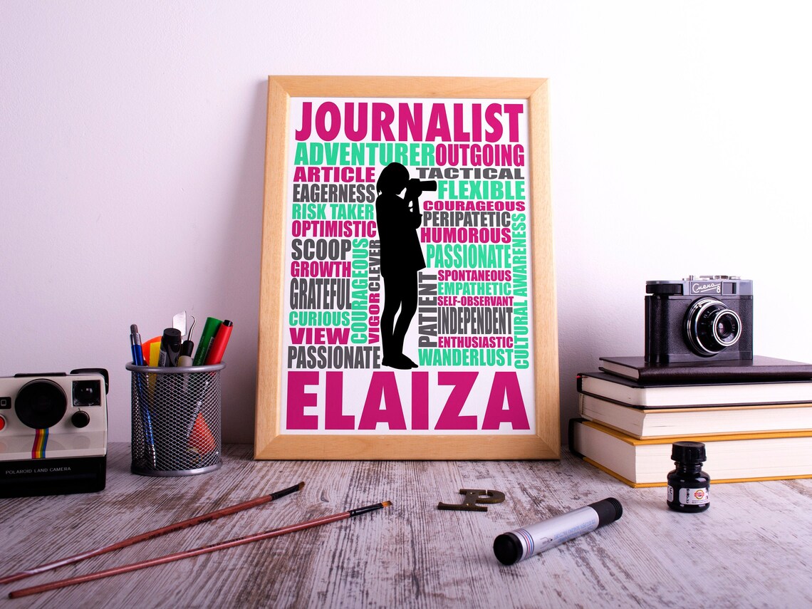 Custom Journalist Poster Journalist gift Typography Art | Etsy