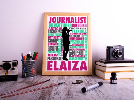 Custom Journalist Poster Journalist gift Typography Art | Etsy