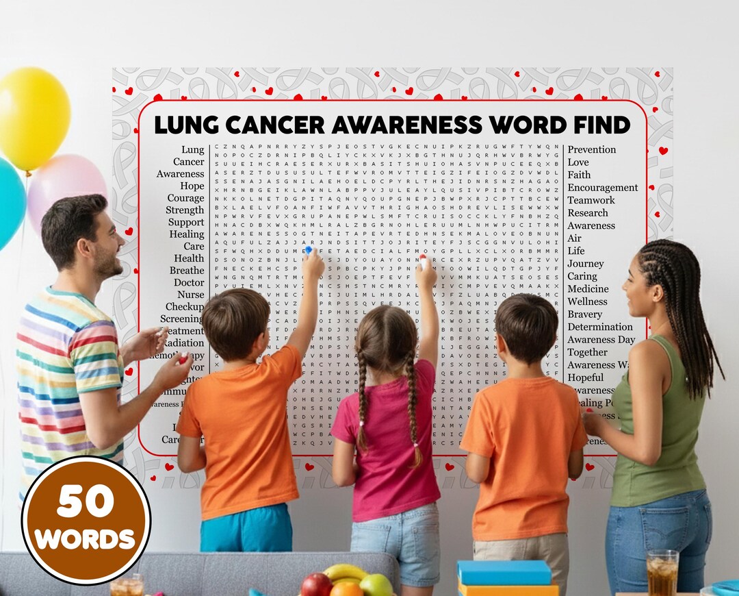 Lung Cancer Awareness Word Search Game, Crossword Puzzle, Word Find ...