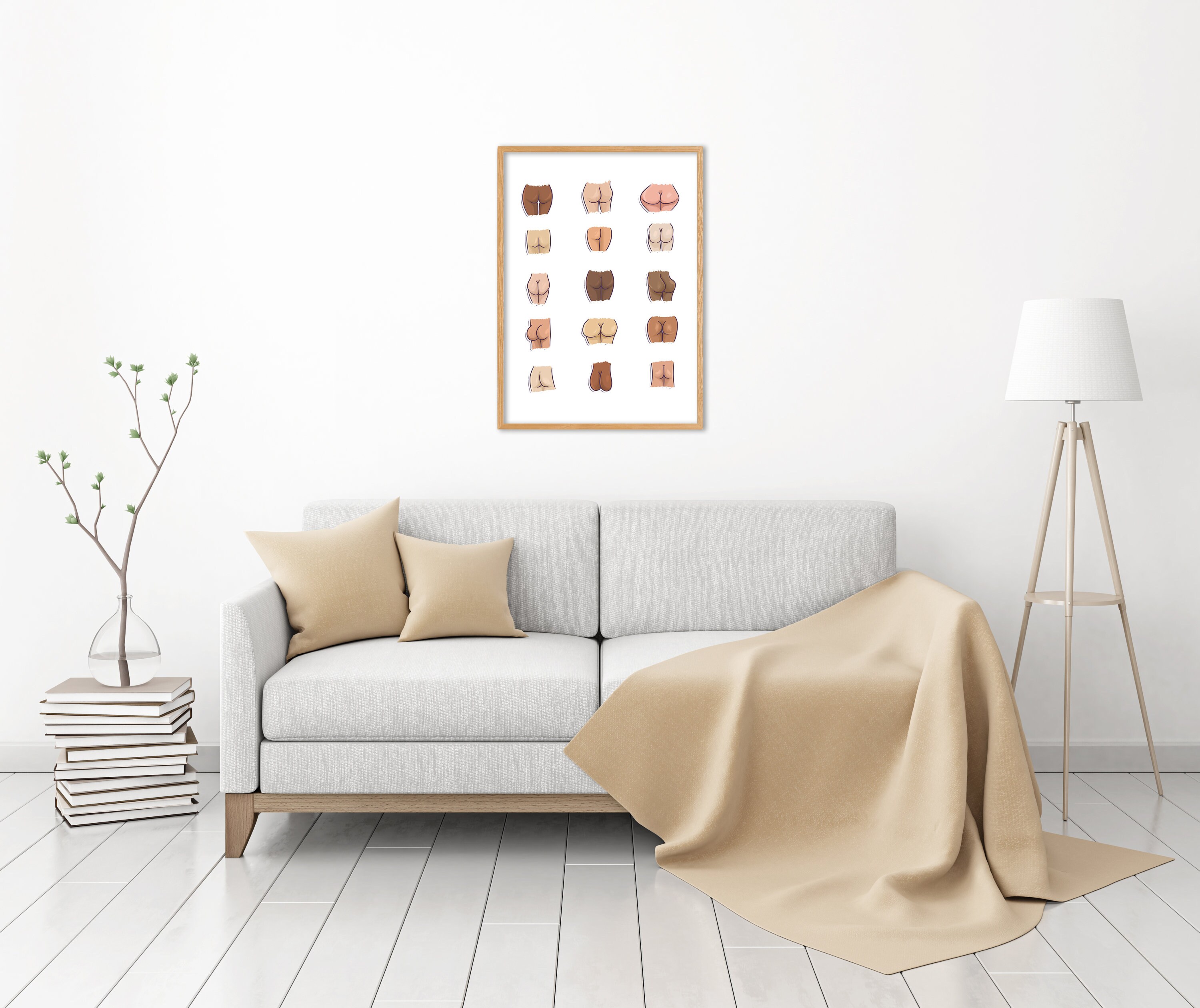 Butt Types Abstract Booty Art Bathroom Decor Home Wall Art | Etsy