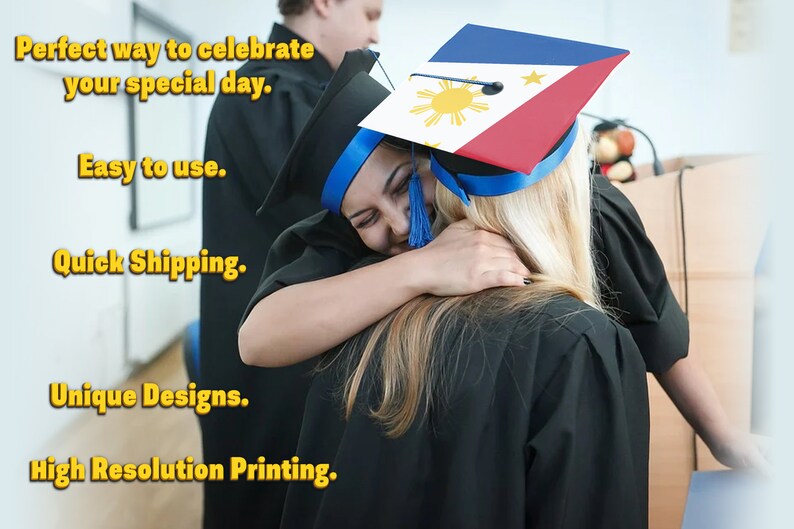 Philippines Flag, Graduation Cap Topper Sticker, Filipino Student Grad ...