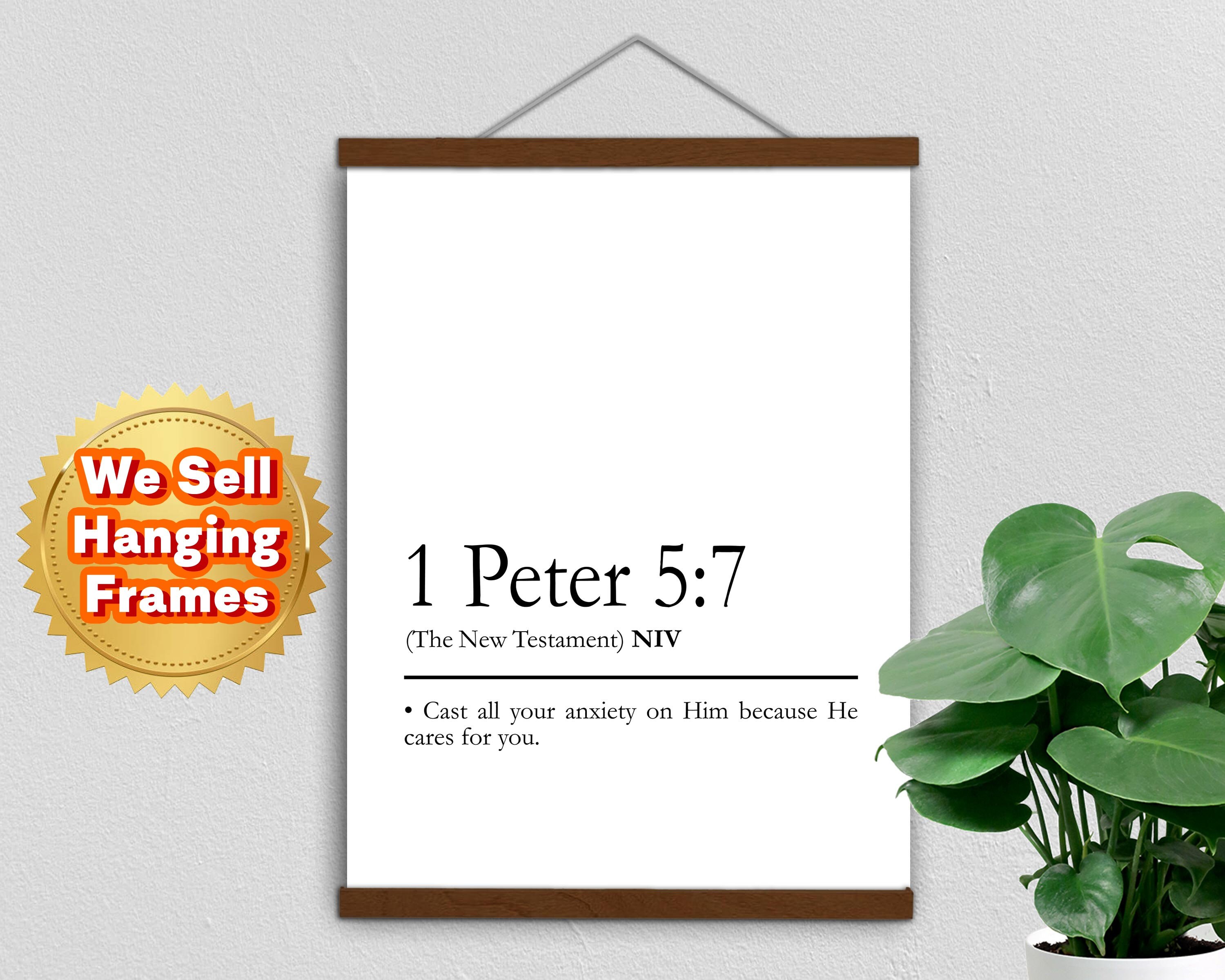 1 Peter 5:7 Bible Verse Dictionary Poster Quote Print Wall | Etsy
