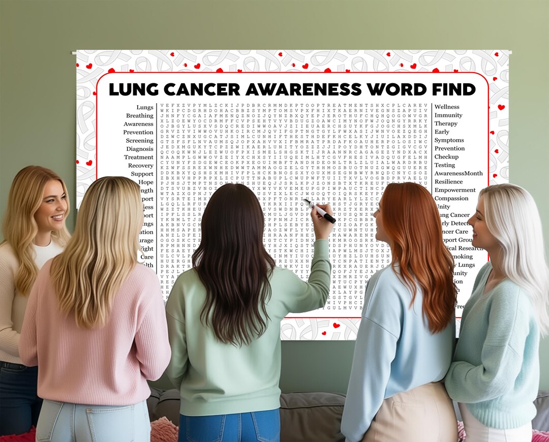 Lung Cancer Awareness Word Search Game, Crossword Puzzle, Large Giant ...