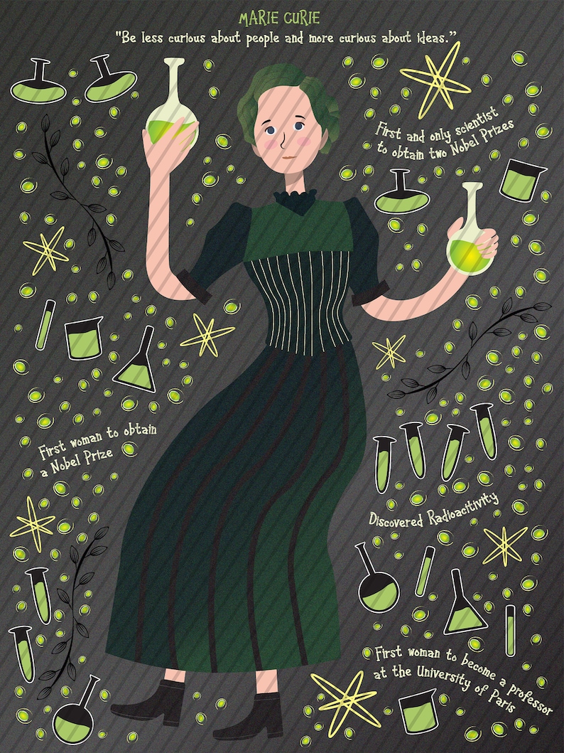 Marie Curie French-polish Physicist Scientist Poster | Etsy