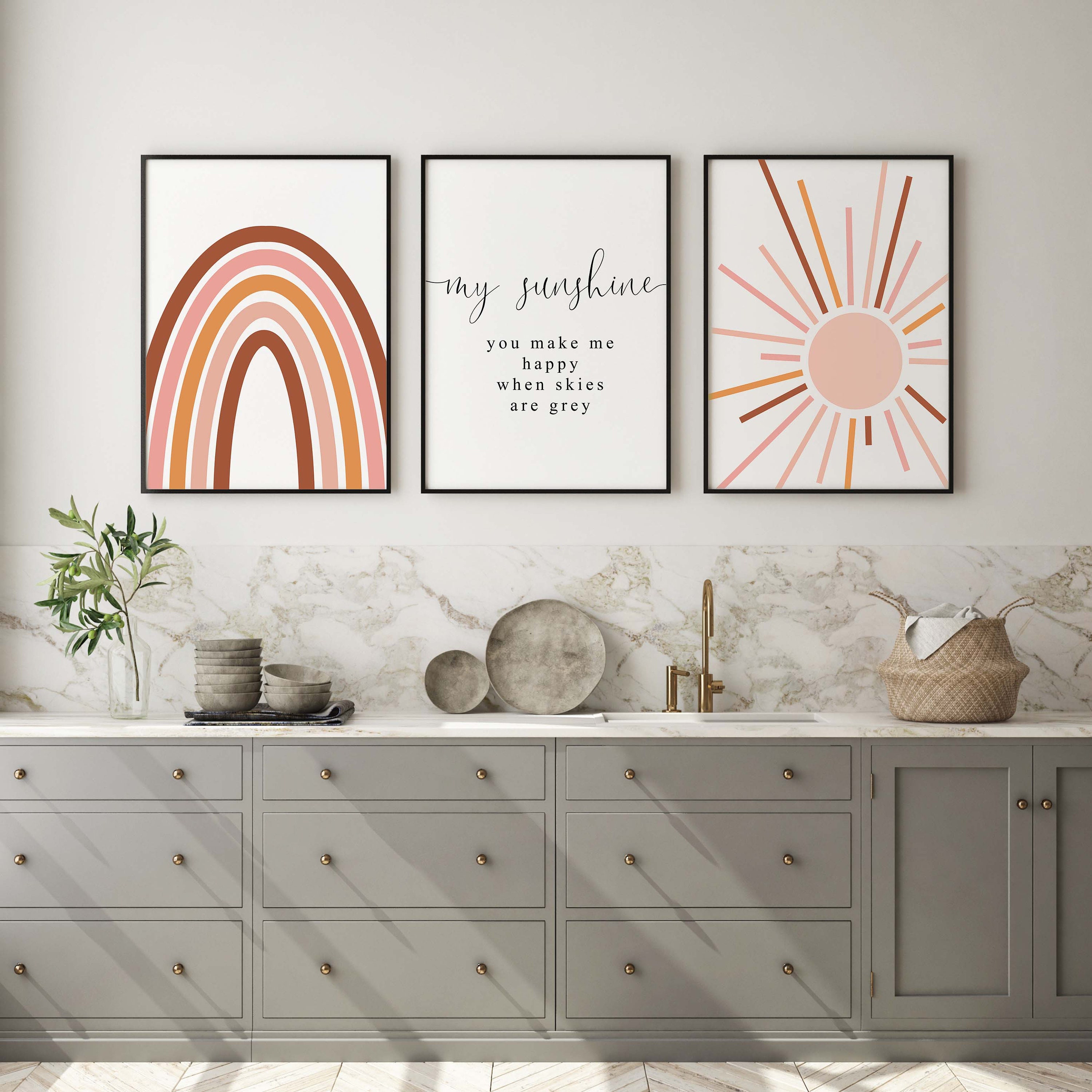 Rainbow Sunshine Wall Art You Make Me Happy When Skies Are - Etsy