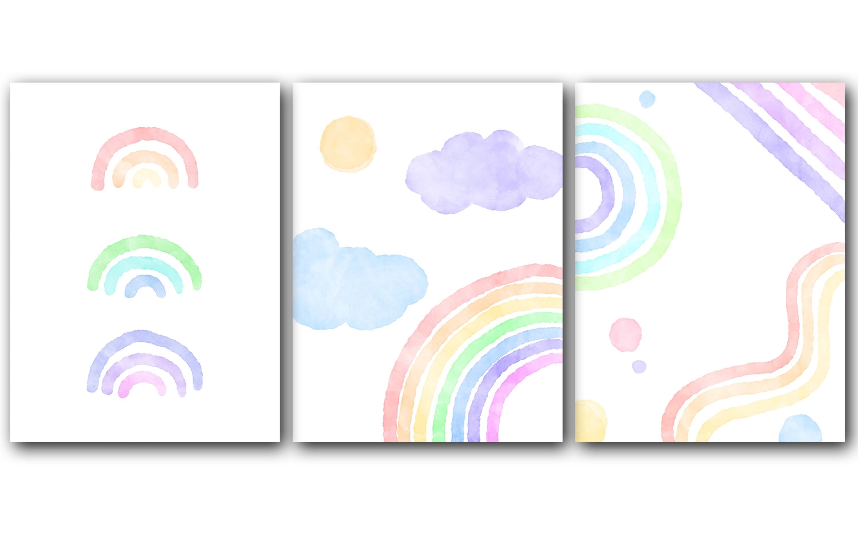 Rainbow Wall Art Minimalist Pastel Rainbow Wall Art Rainbow | Etsy