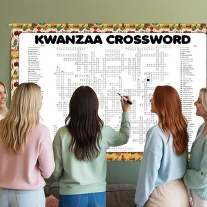 Kwanzaa Crossword Puzzle, Giant Word Find, Large Scrabble Poster ...