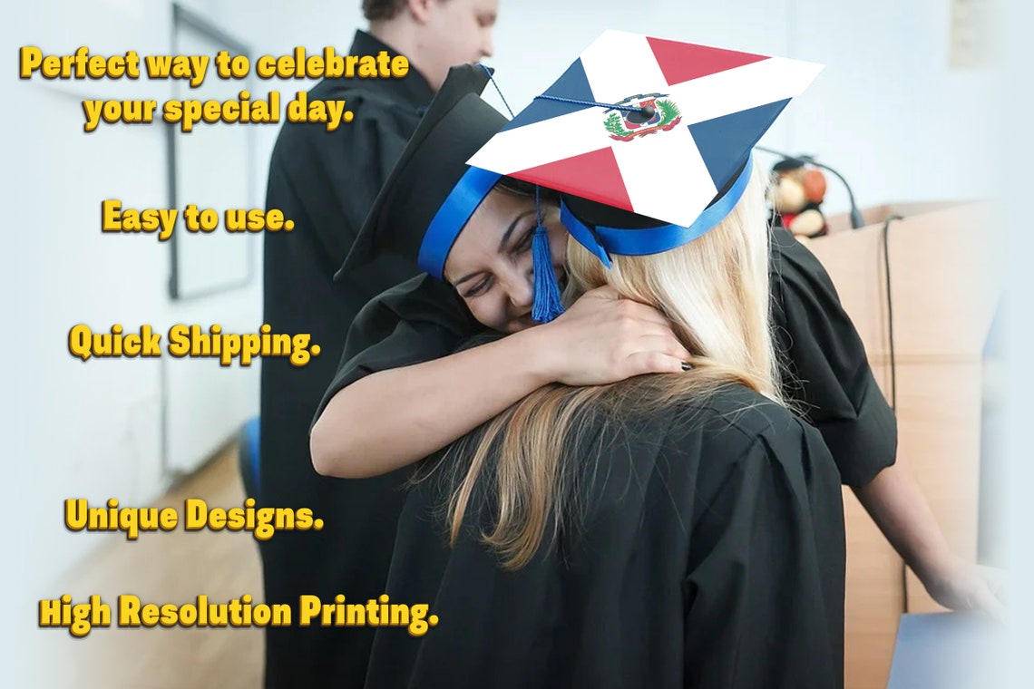 Flag of the Dominican Republic Graduation Cap Design Grad - Etsy