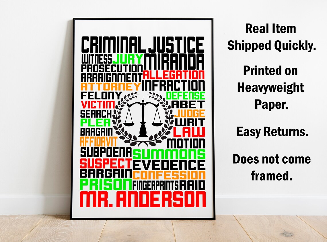 Custom Criminal Justice Poster Criminal Law Lover Gift - Etsy
