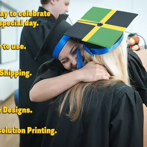 Flag of Jamaica, Jamaicans Pride, Graduation Cap Topper, Grad Cap ...