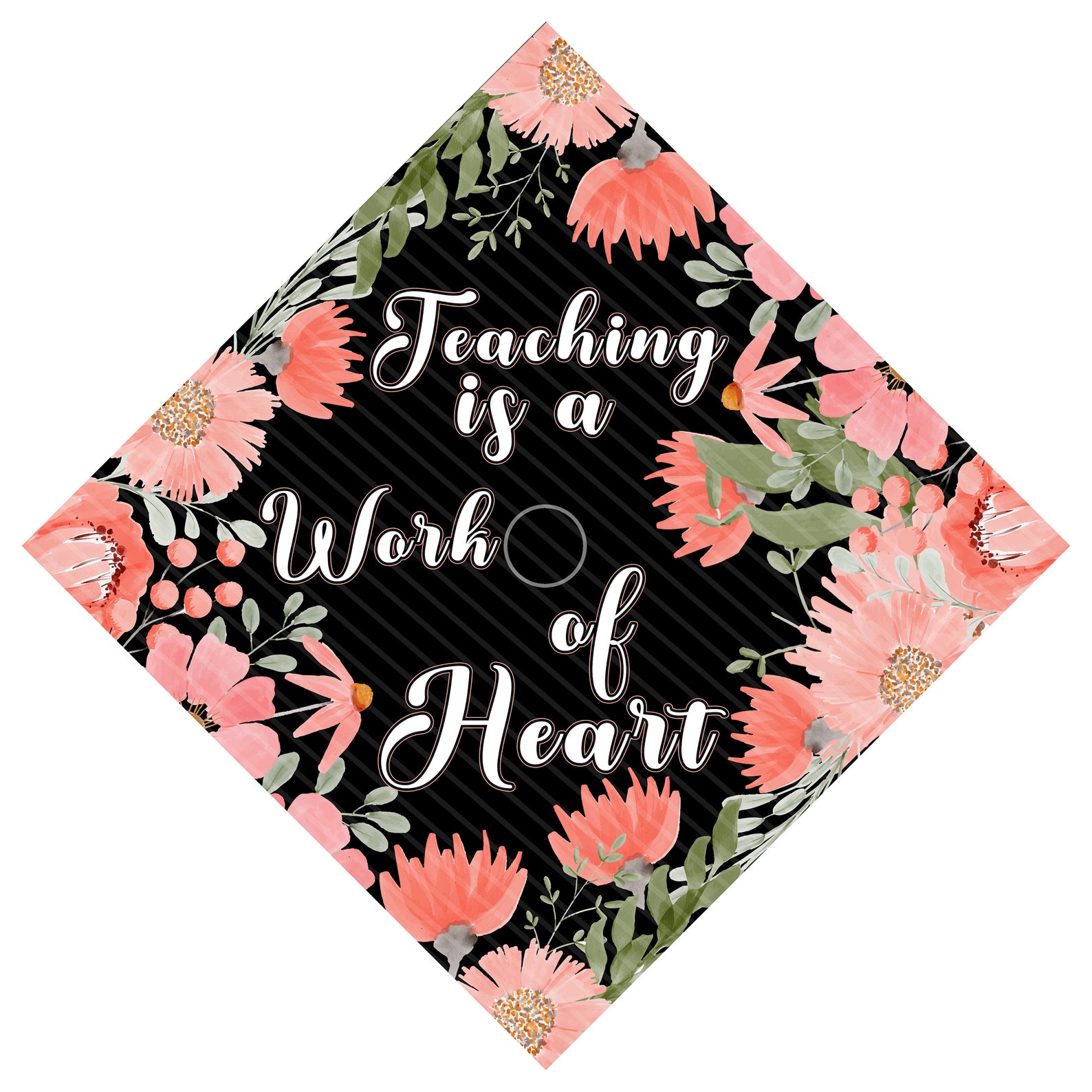 Teaching is a Work of Heart, Graduation Cap Topper Sticker, Grad Gift ...