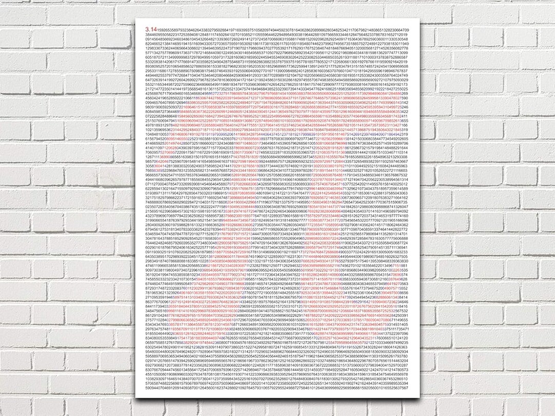 Pi Sign Poster Print First 10000 Digits - Etsy
