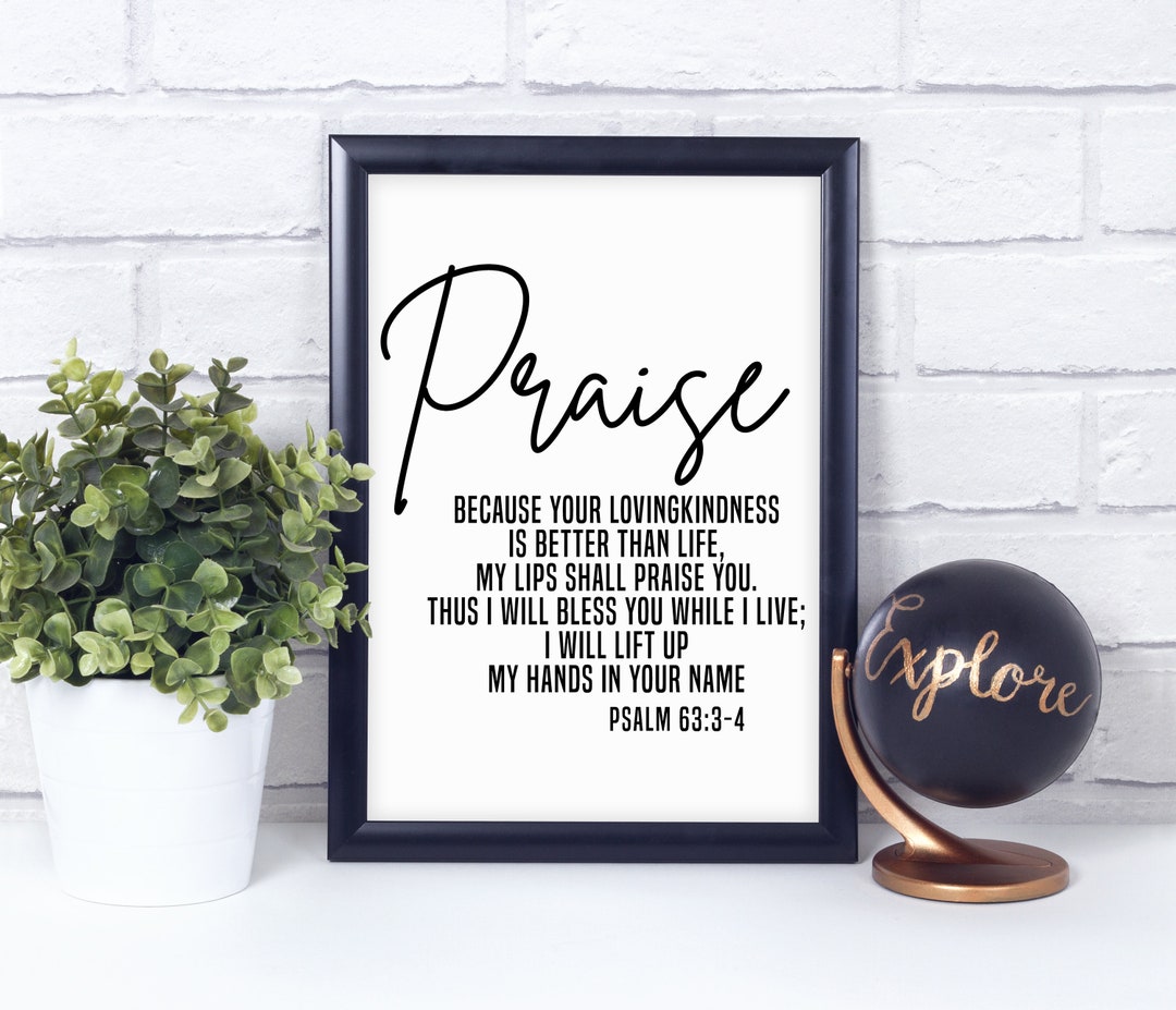 Psalm 63:3-4, Bible Verse Poster, Quote Print, Minimalist Art - Etsy