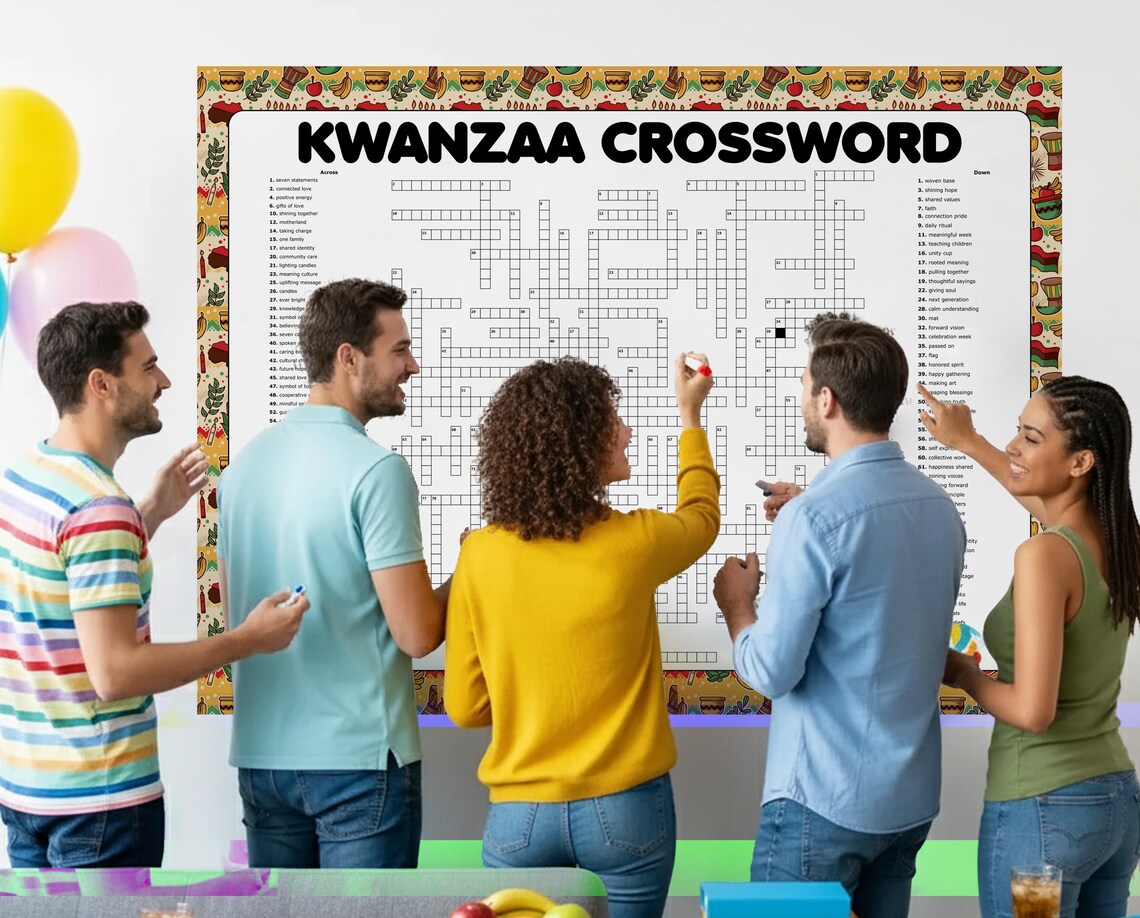 Kwanzaa Crossword Puzzle, Giant Word Find, Large Scrabble Poster ...