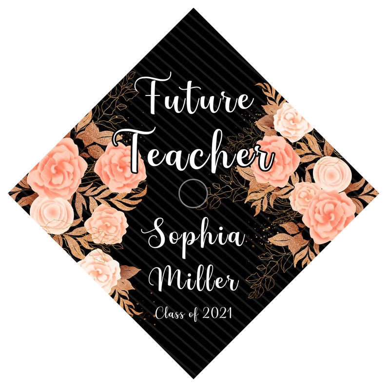 Future Teacher, Graduation Cap Topper Sticker, Grad Gift, Class of 2026 ...