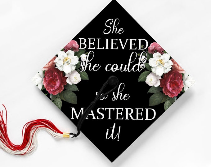 Mastered It - Master's Degree Graduation Cap Decorations Kit - Grad Cap ...