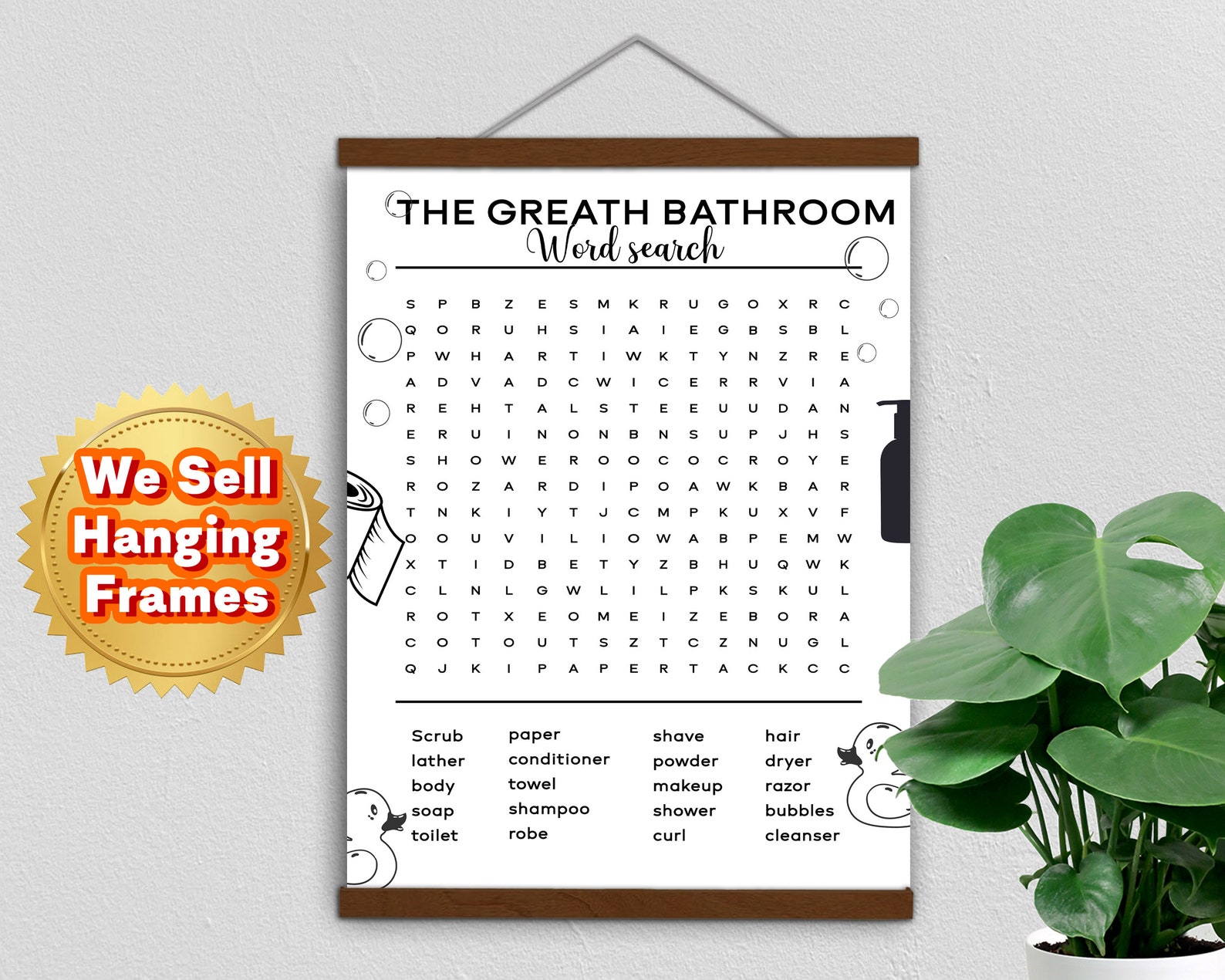 The Great Bathroom Crossword Puzzle Word Search Puzzle - Etsy