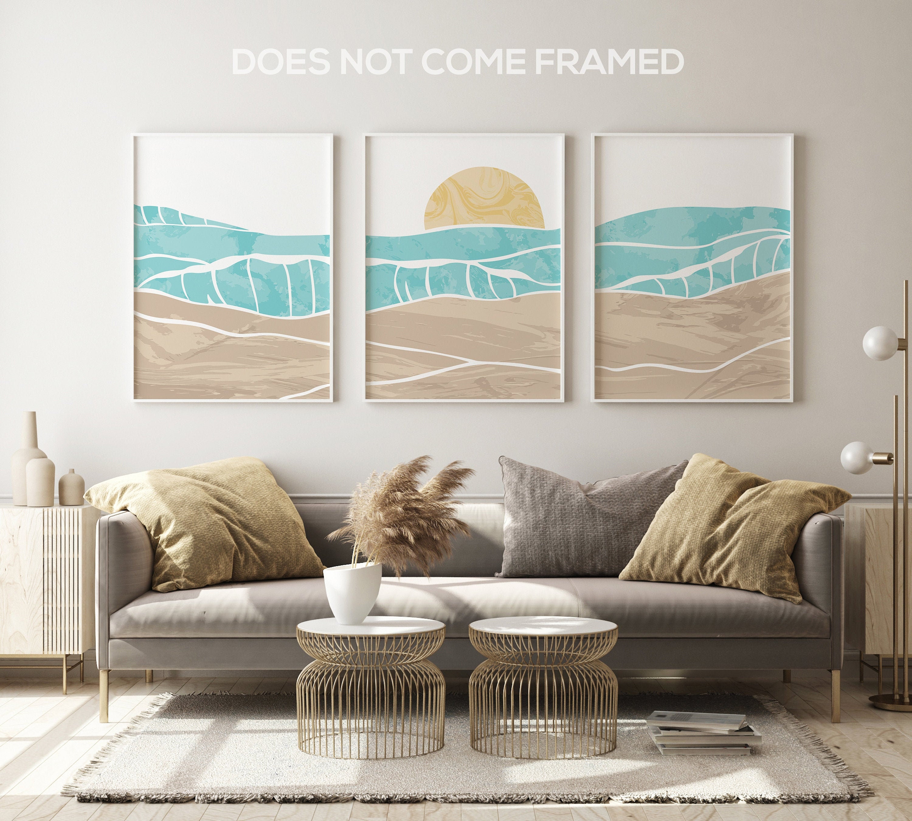 Boho Sea Boho Beach Abstract Print Minimalist Home Wall Art | Etsy