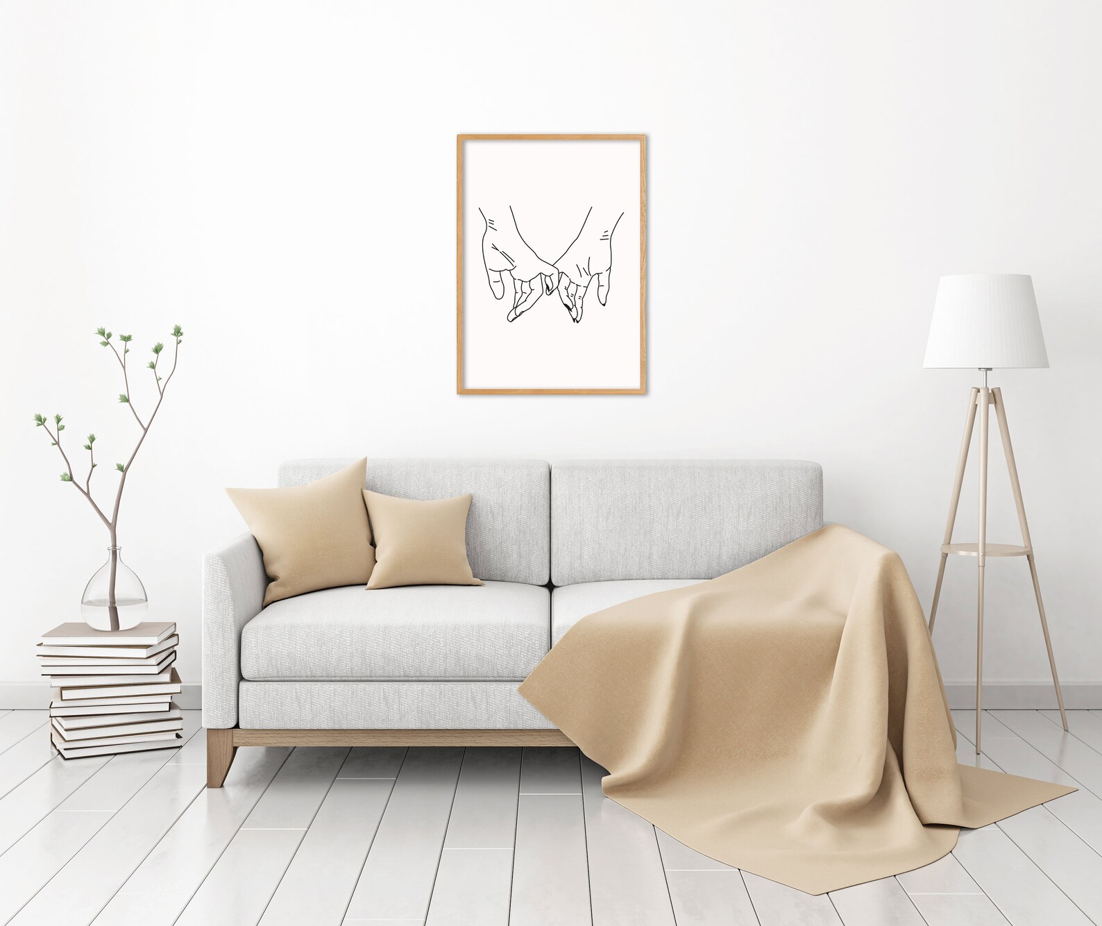 Holding Hands Pinky Promise Wall Art Minimalist Office Wall | Etsy