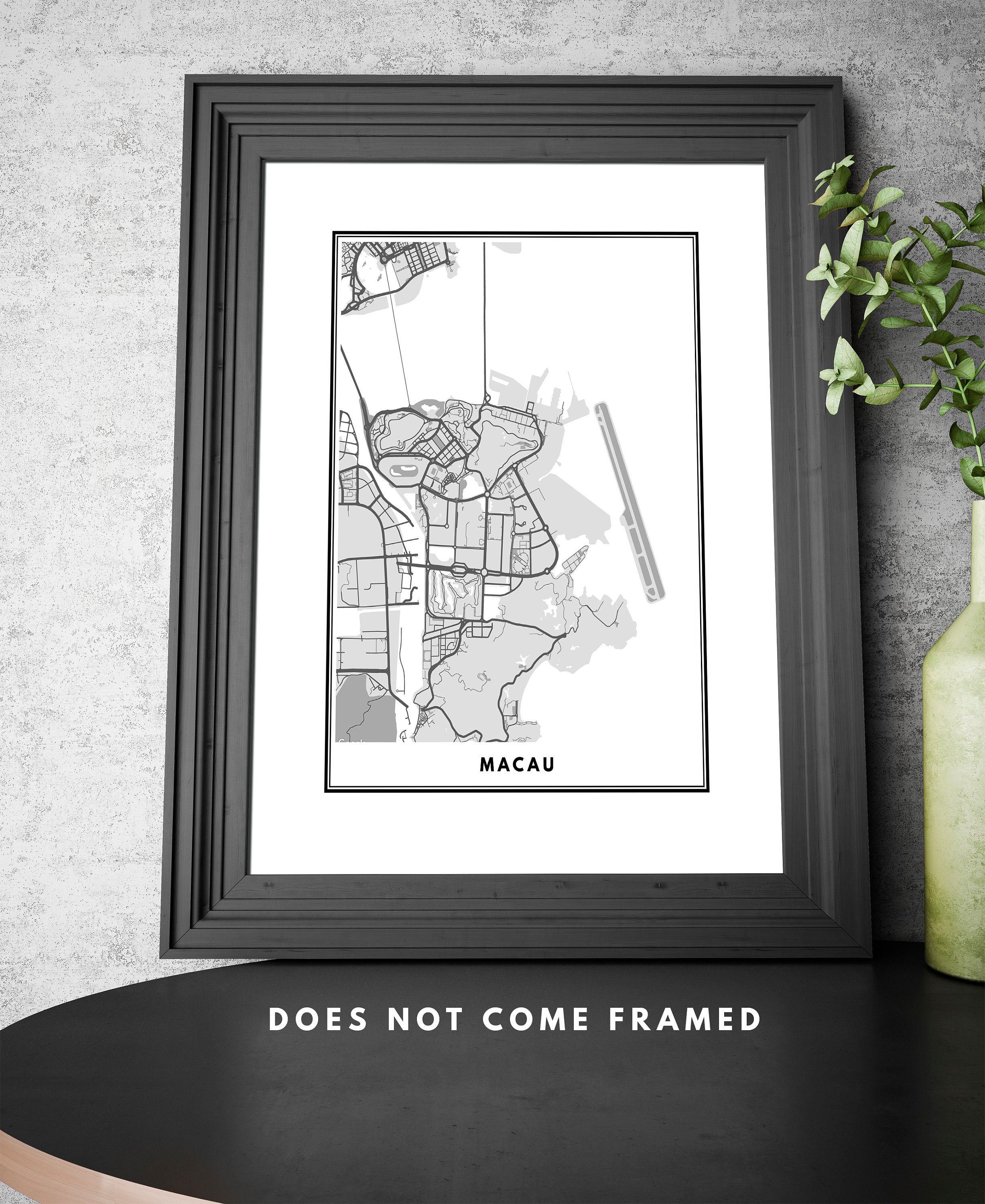 Macau Map Print Macau Poster City Map Black and White | Etsy