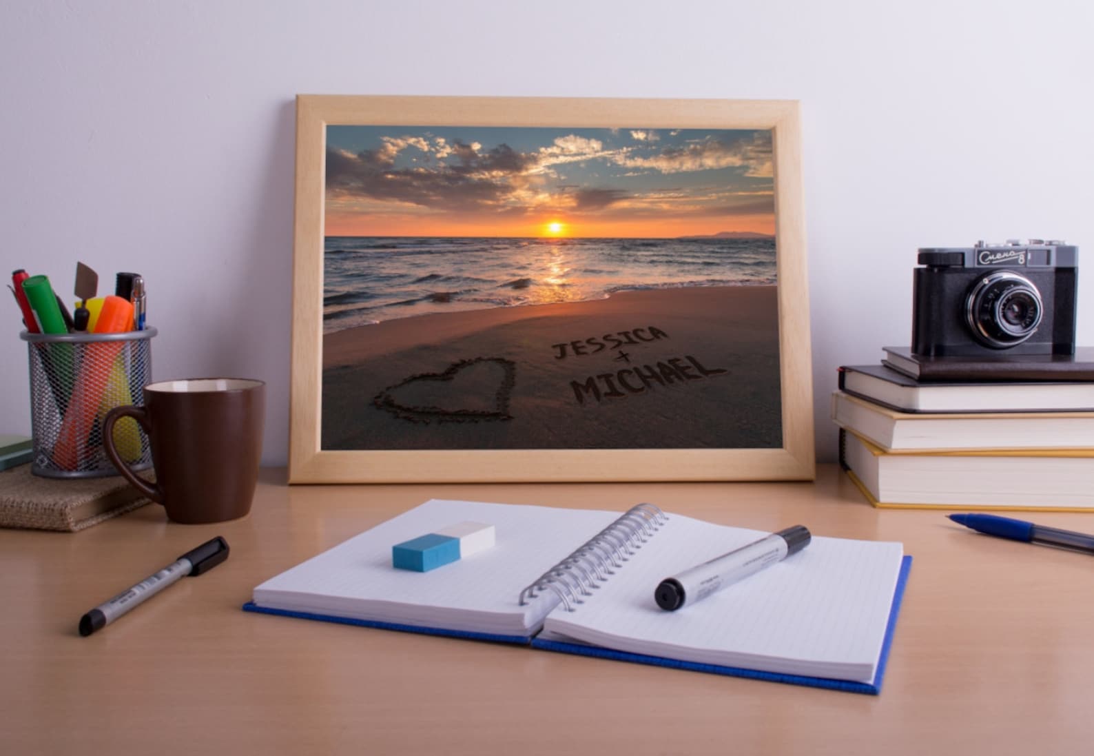 Personalized Beach Sunset Print, Names in Sand, Custom Photo Art - Etsy