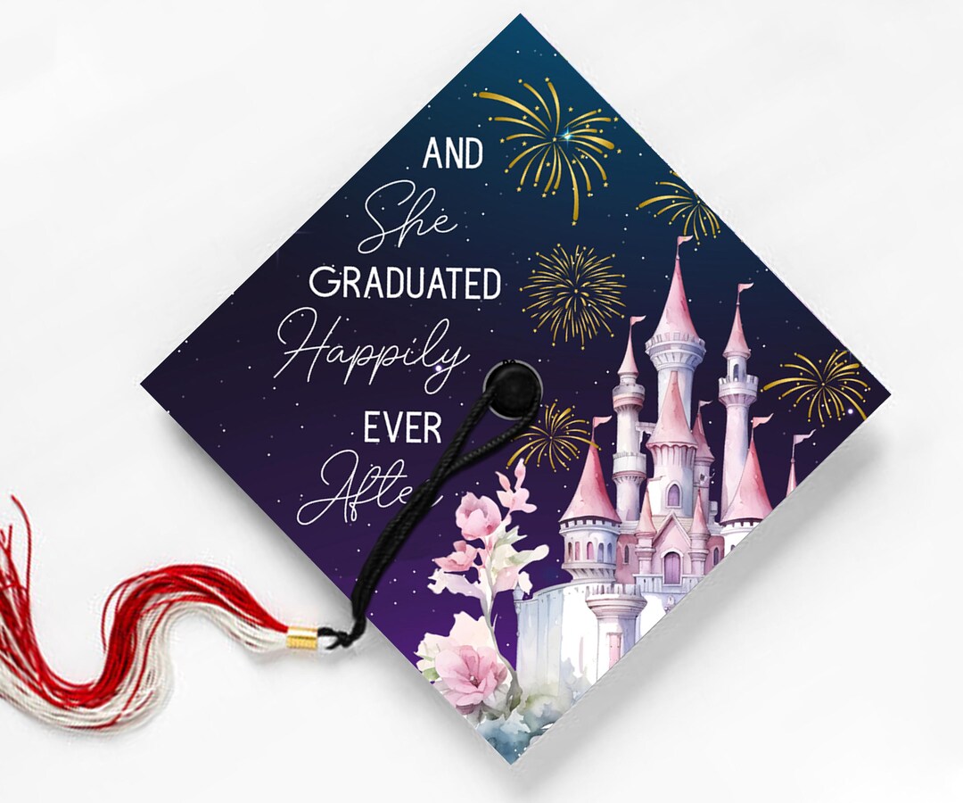 And She Graduated Happily Ever After, Graduation Cap Topper Sticker ...
