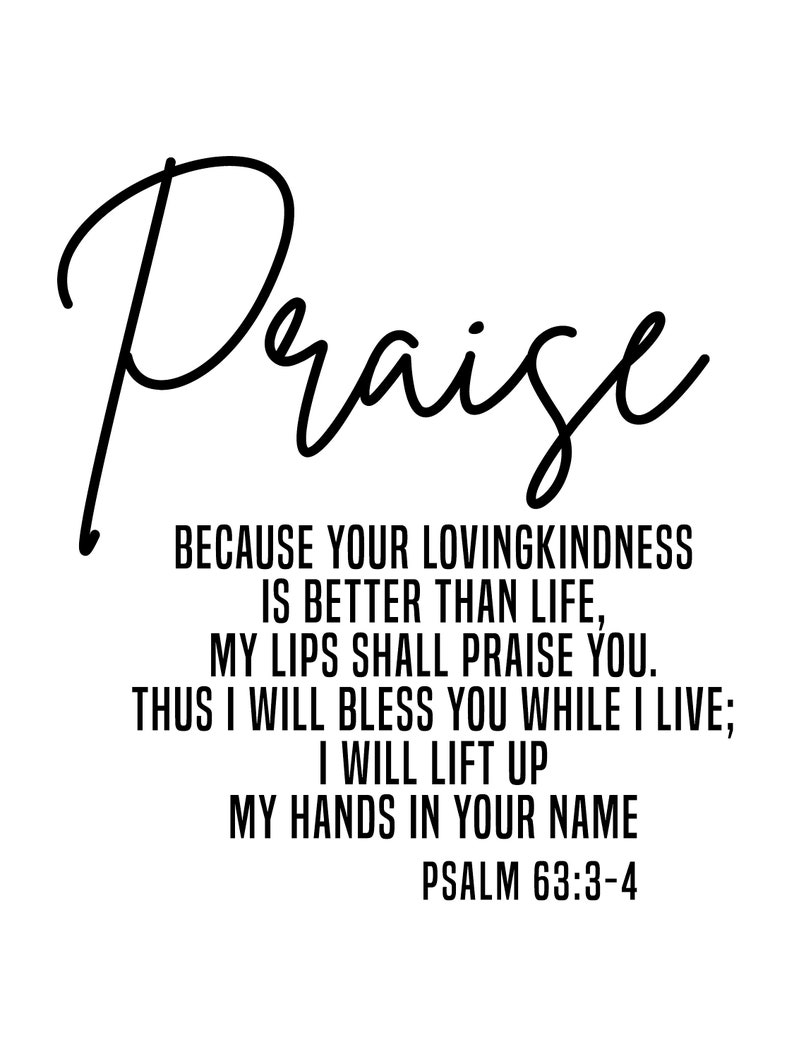 Psalm 63:3-4 Bible Verse Poster Quote Print Minimalist Art - Etsy