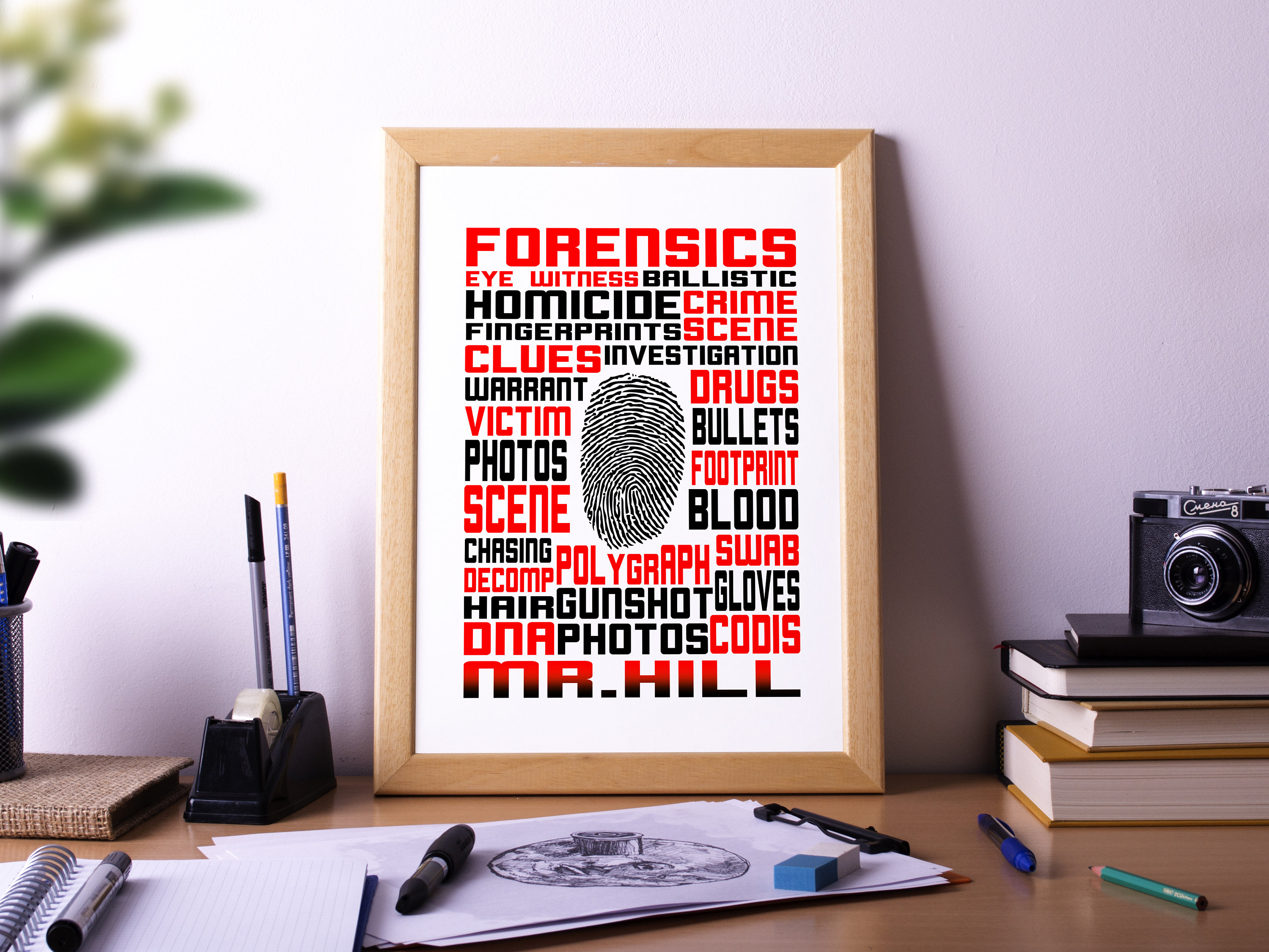 Custom Forensics Poster Forensic Science gift Typography Art | Etsy