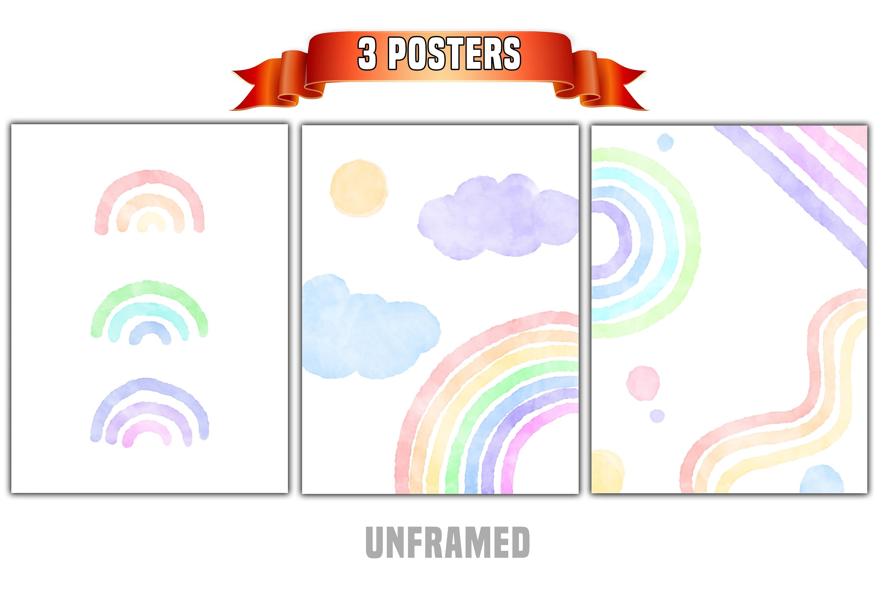 Rainbow Wall Art Minimalist Pastel Rainbow Wall Art Rainbow | Etsy